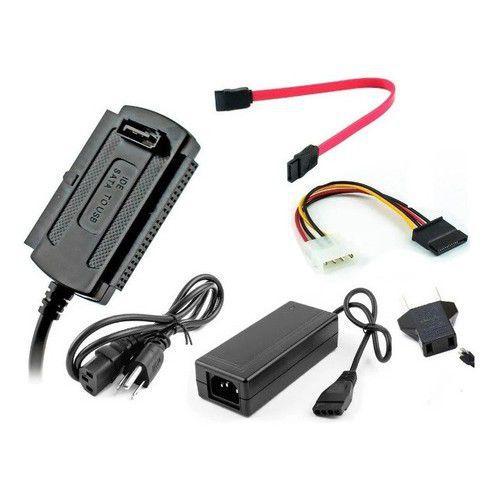 Cabo Adaptador Usb 2.0 Hd Conversor Para Ide Sata Fonte 3 Em 1 - Js ...