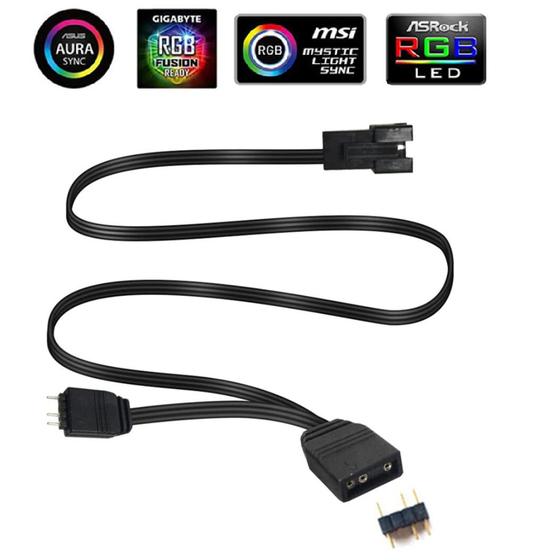 Cabo Adaptador VDG 3 Pinos Para ARGB 5v 3 Pin Conversor Halo ...