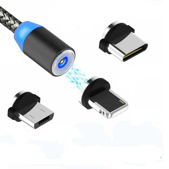 Cabo Carregador Magnético 3 em 1 Tipo c Type C Micro Usb V8 IPhone - X-CELL - Cabo Apple ...