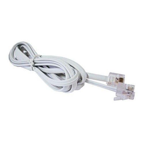 Cabo Com plug Rj11 Extensão Liso Fio Para Telefone Modem Fax 4 Metros ...