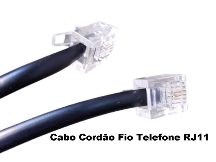 Cabo Cordão Fio Telefone Rj11 2M Pronto Uso Com Conectores - Js ...