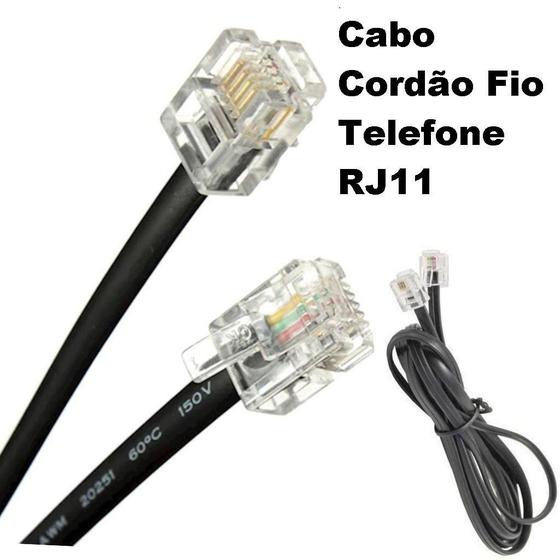 Cabo Cordão Fio Telefone Rj11 Com 2,5 Metros Pronto Uso - Js Technology ...