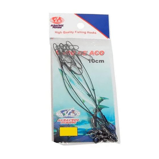 Cabo de Aço Encastoado com Girador e Snap Albatroz Fishing 50lb 5unds ...