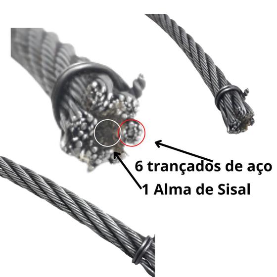 Cabo de Aço Galvanizado Com Alma 3/8 - 9mm Rolo 20 Metros - Hidraulica ...