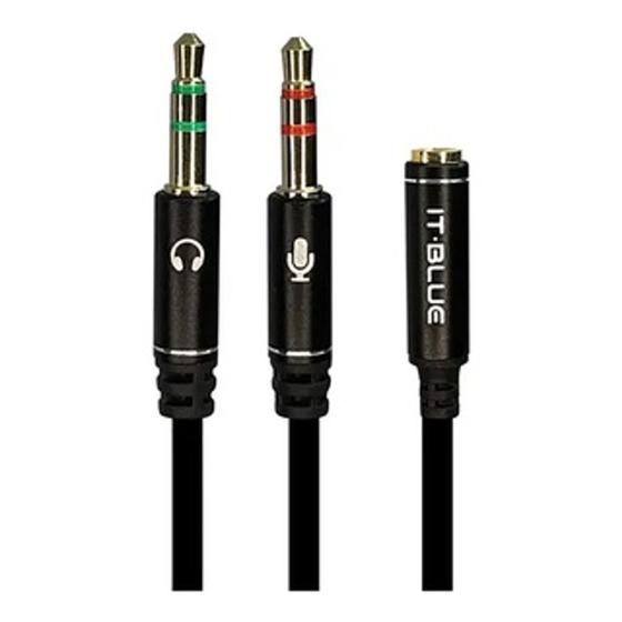 Cabo de Áudio Adaptador P3 Fêmea Para 2 P2 Macho Fone + Microfone - It ...