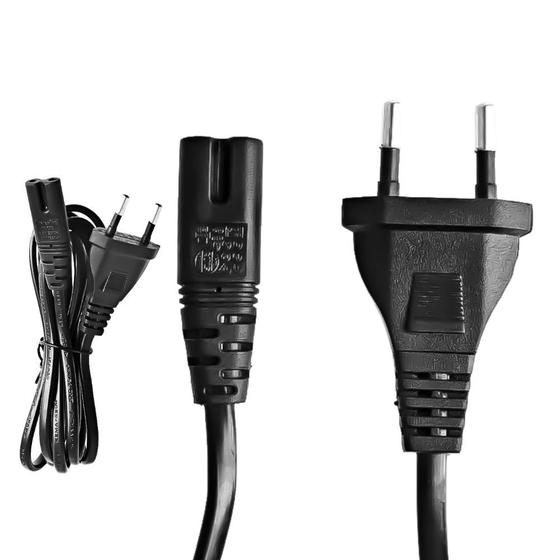 Cabo de Força Energia Bipolar Tipo 8 Oito Conector C7 Para TV Radio ...