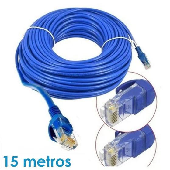 Cabo De Rede Azul Montado 15M Para Internet Alta Velocidade - Kapbom ...