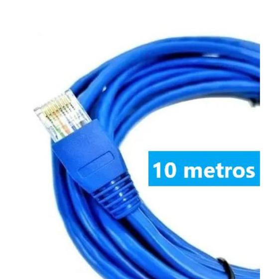 Cabo de rede azul PROFISSIONAL 10 Metros Internet CFTV Montado - ULTRA ...
