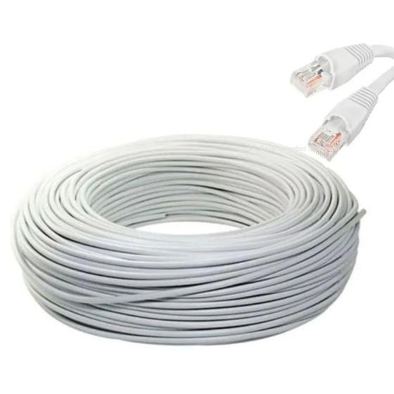 Cabo de rede branco 20 metros Internet CFTV Montado Pronto Para o Uso ...