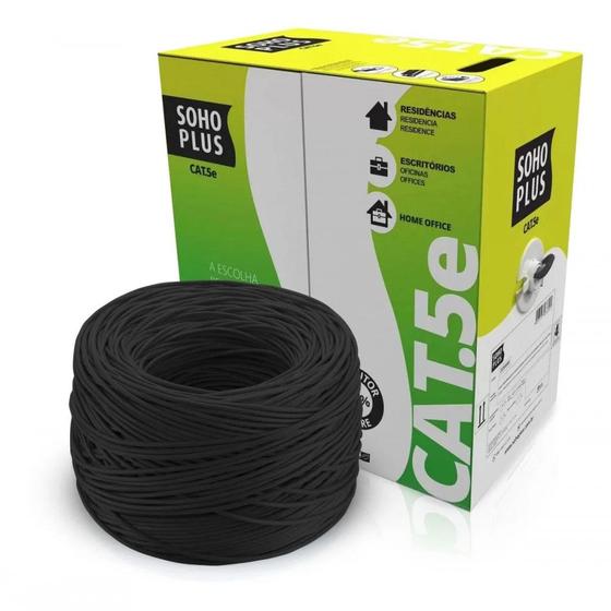 CABO DE REDE FURUKAWA CAIXA 305 METROS SOHO PLUS U/UTP CAT. 5E UUTP CMX preto - Materiais ...