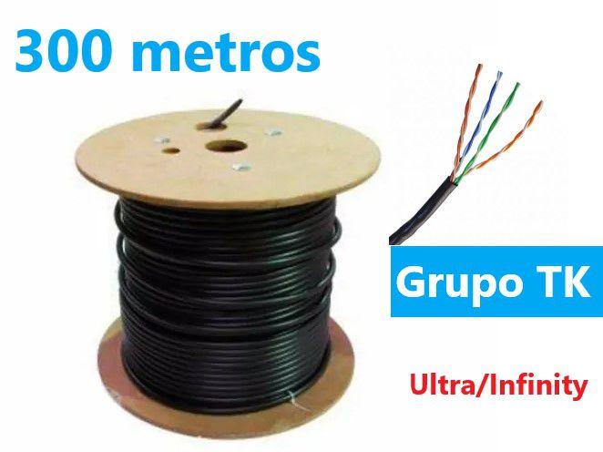 Cabo de rede preto p/ Internet -- uso interno -- Bobina c/ 300 Metros ...