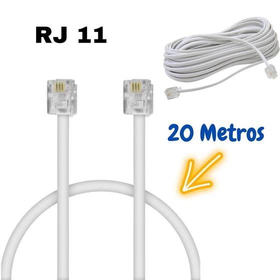 Cabo de Telefone e Faz com 20 Metros Conexão RJ11 - Online - Cabos e ...