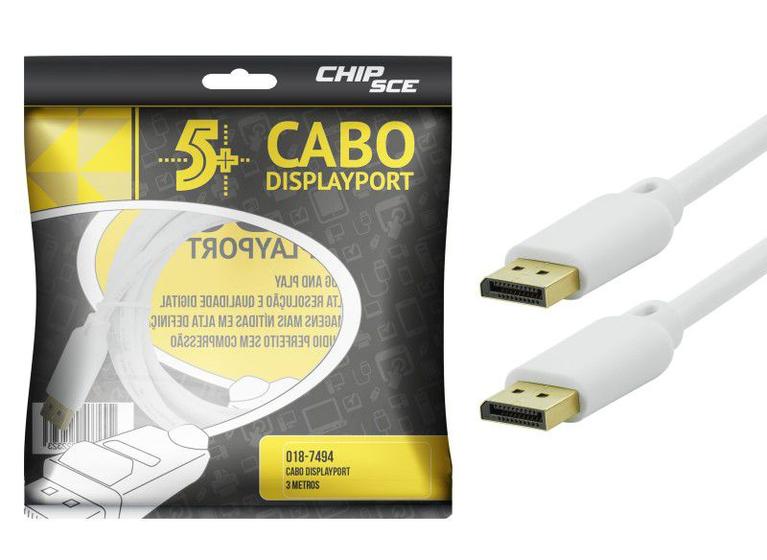 Cabo displayport info - displayport + displayport 1.2 3mt - CHIP SCE ...