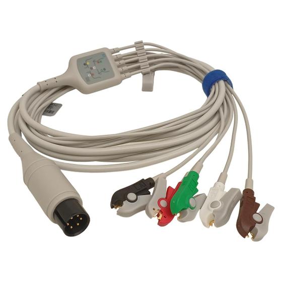 Cabo Ecg 5 Vias Clip Garra Lepu Creative Pc-3000 - 6 Pinos - Maple ...