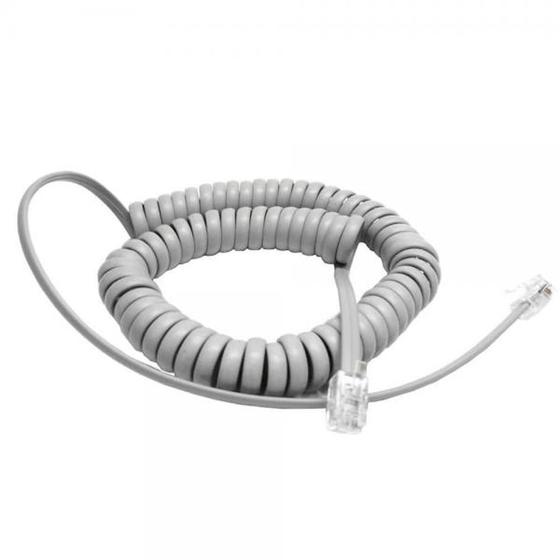 Cabo Espiral Para Telefone RJ11 Cinza - 2 Metros - Fase - Cabo de ...