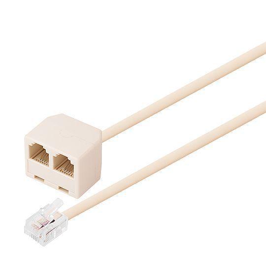 Cabo extensão duplo telefone RJ11 M x 2 RJ11 F 2,5 metros - Rontek ...