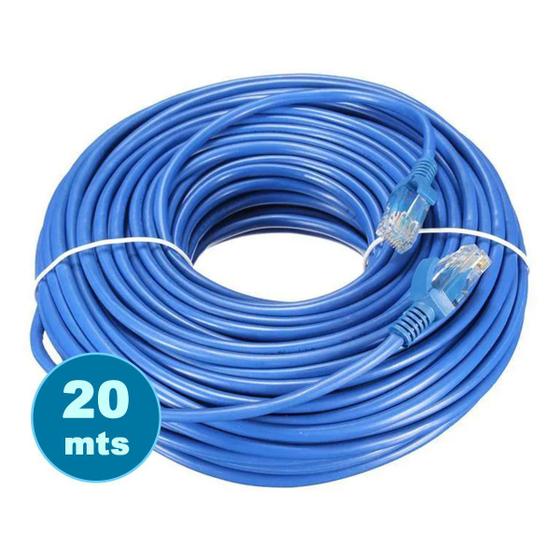 Cabo Fio Internet Rede 20 Metros C/Conector Nas Pontas Rj45 - Newday ...