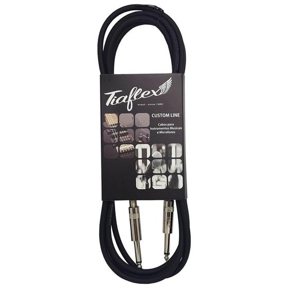 Cabo guitarra 6mm p10/p10 preto 3 metros - TIAFLEX - Cabos e ...
