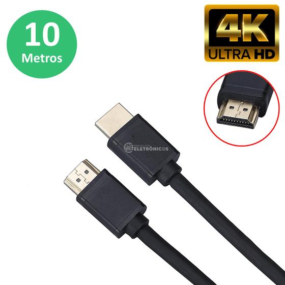 Cabo Hdmi 10 Metros 2.0 Ultra Hd 4k Conectividade Para Projetores E ...