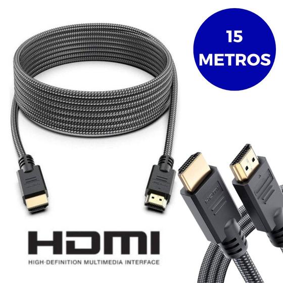Cabo Hdmi 15 metros Ultra HD 24K 19 Vias Versão 1.4v Revestido - Tx ...
