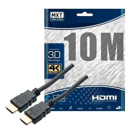 Cabo HDMI 2.0 Ultra HD 4K Ouro Com Filtro 10 Metros - MXT - Cabo HDMI ...