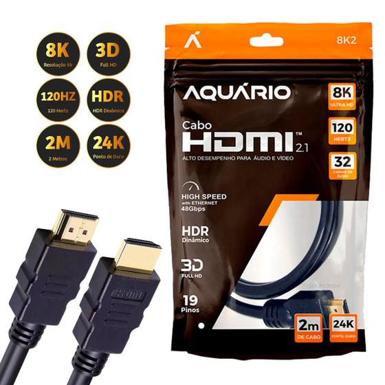 Cabo Hdmi 2.1 Compativel Ps5 Xbox Alta Resolução 2 Metros 8k - Aquario ...