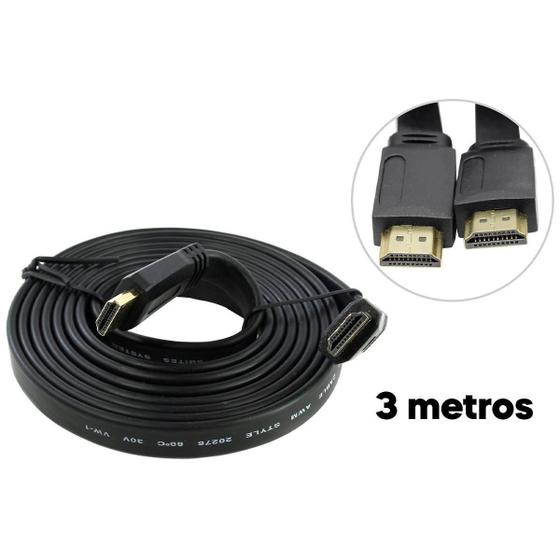Cabo Hdmi 3 Metros 4K Hd Full Hd Blindado Preto Gamer - Cabo HDMI ...