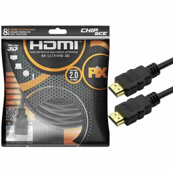 Cabo hdmi gold 8 metros 4k ultrahd pix 018 2228 - Cabo HDMI - Magazine ...