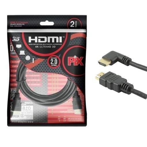 Cabo Hdmi PIx 018-2222 2 metros 4k HDR - Cabo HDMI - Magazine Luiza