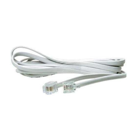 Cabo Liso de Telefone Branco 5 Metros - 4 Vias - Ligação Telefônica ...