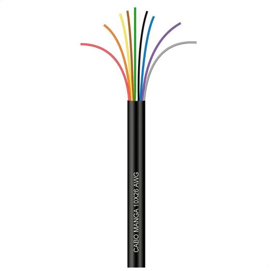 Cabo Manga 10x26 AWG - sem Blindagem Preto - 10 Metros - CIRILO CABOS ...
