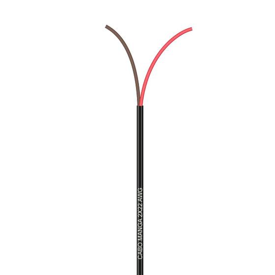 Cabo Manga 2X22 AWG - sem Blindagem Preto - 2 Metros - CIRILO CABOS ...