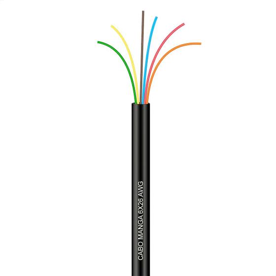 Cabo Manga 6X26 AWG - sem Blindagem Preto - 10 Metros - CIRILO CABOS ...
