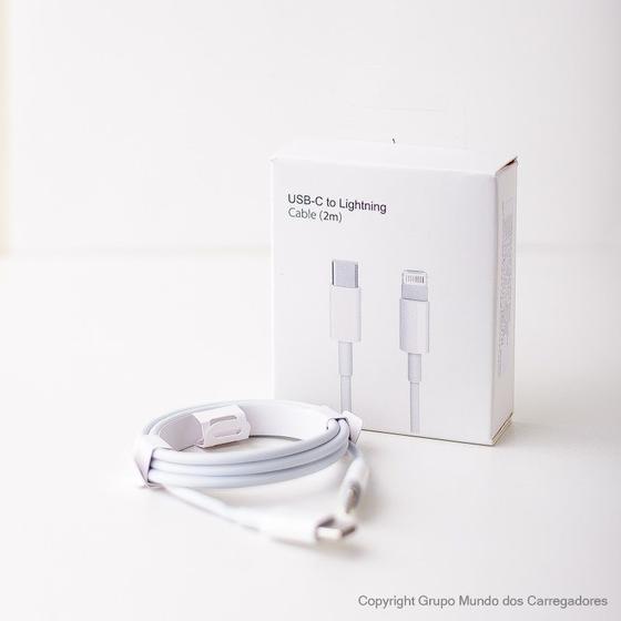 Cabo Novo USBC Turbo Lightning 2 Metros Branco Compativel com Iphone/11 ...