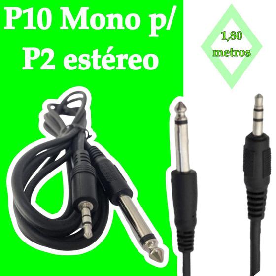 Cabo P10 Mono para P2 estéreo ideal para mesa de som 1,80M - Kapbom ...