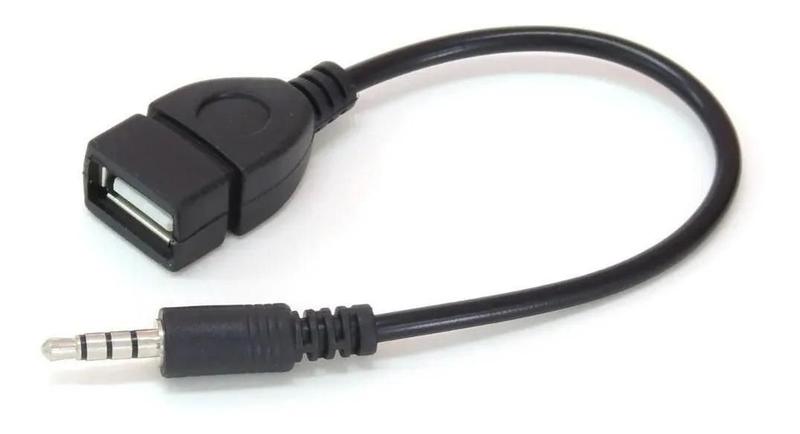 Cabo Preto Usb Pendrive Fêmea X P2 3,5Mm Entrada Auxiliar - Magicase ...