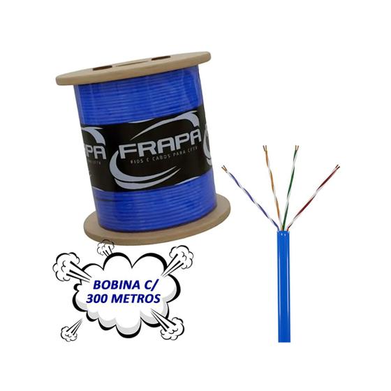 Cabo Rede Cftv Informatica Caixa 300mts Azul Cat 5e 04pares - Frapa ...