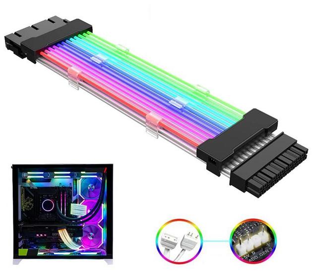 Cabo Sleeved Argb 24 Pinos Extensor Fonte Atx Gamer 5v 3pin - Formula ...