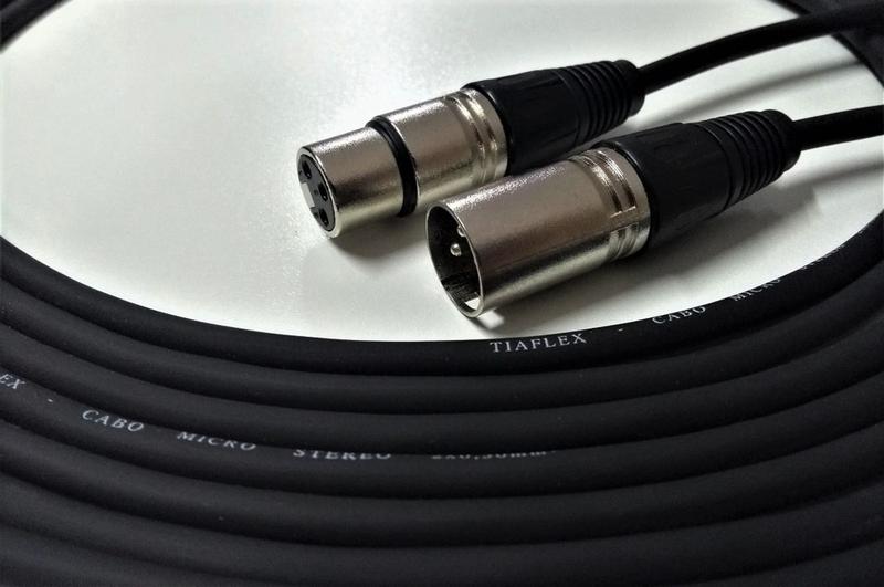 Cabo Tiaflex XLR Macho/Fêmea Estéreo Blindado de 7 Metros - Cabos e ...
