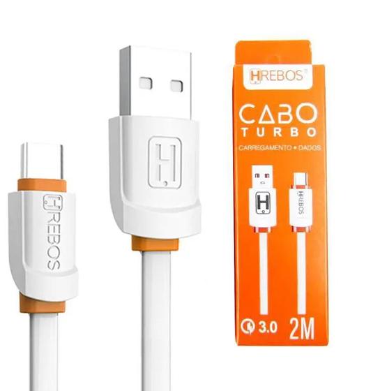 Cabo Turbo 2m 3.1A Tipo-C - HREBOS - Cabo USB - Magazine Luiza