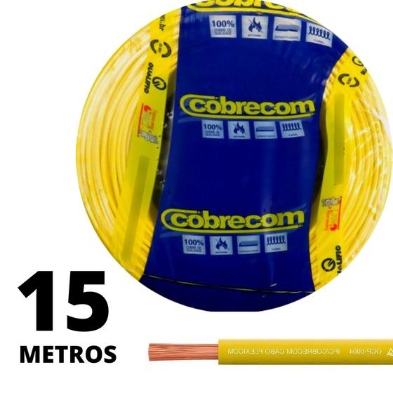Cabo Unipolar Amarelo Revestimento Em Pvc 2,5mm 15 metros - cobrecom - Cabo / Fio Elétrico ...