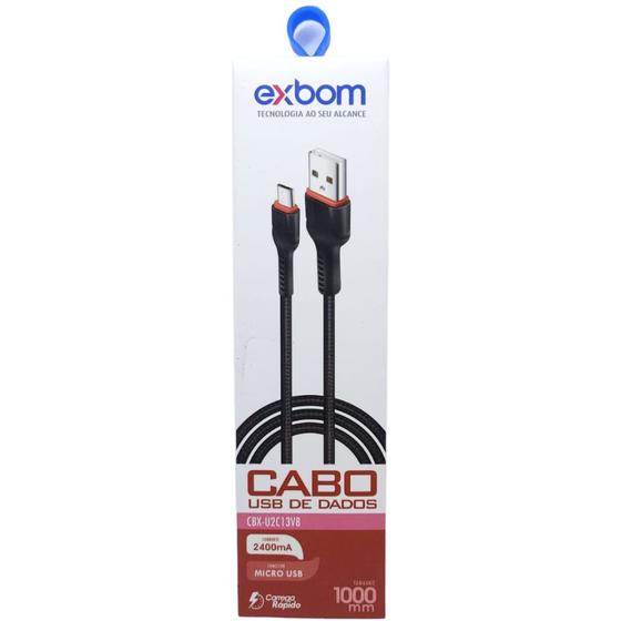 Cabo Usb Micro V8 Carregamento E Dados Universal 1mt - EXBOM - Cabo USB ...