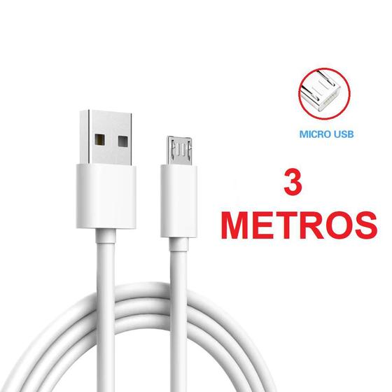 Cabo USB V8 3 METROS Celular Smartphone USB-V8 - Lehmox - Cabo para ...