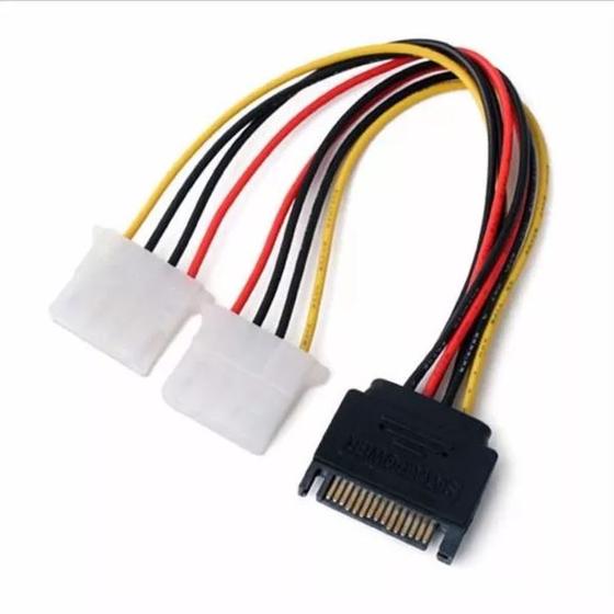 Cabo Y Adaptador 1 Sata Macho Para 2 Ide Molex Fêmea - vizcos - Cabo ...