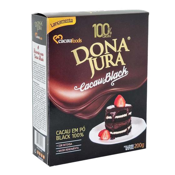 Cacau em Pó Black 100% Dona Jura 200g - Cacau Foods - Cacau em Pó ...