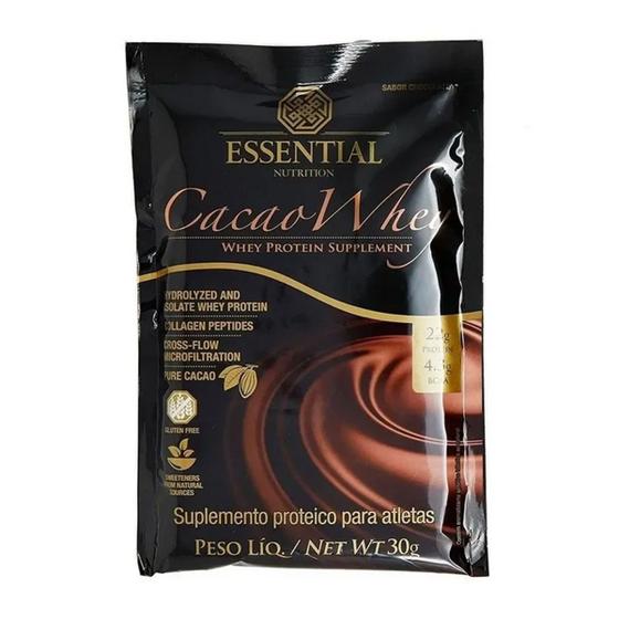 Cacau Whey Protein Essential Nutrition Sachê 30g - Whey Protein ...