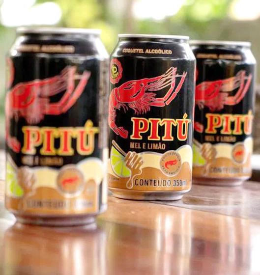 Cachaça Brasileira Pitu Sabor Mel E Limão Lata 350ml - Cachaça ...
