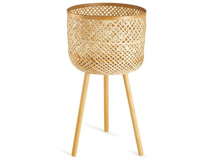 Cachepot Em Fibra Natural Pés Em Madeira Tripé Grande - Mart - Cachepot ...