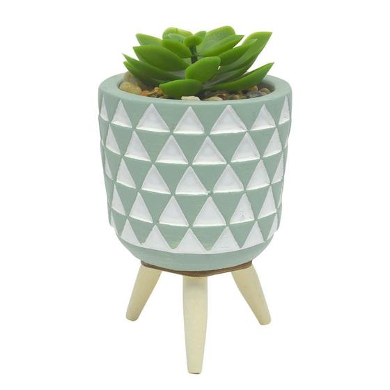 Cachepot Vaso Vasinho Com Suculenta Plantinha Triangulos - Livon ...