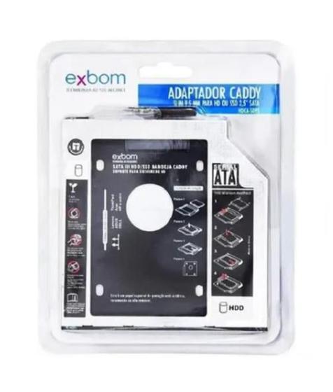 Caddy Exbom Gaveta Adaptador Para Hd, Ssd 2.5 Sata Slim 12,7 - SSD ...